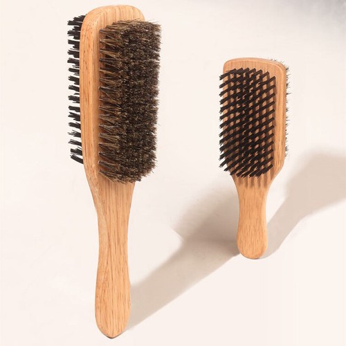 1 Pcs Wood Bristle Double Sided Brush Mane Styling Beard Hair Tool Men ...