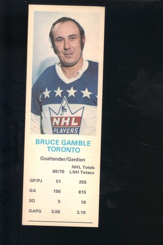 1970-71 DAD'S COOKIES HOCKEY CARDS BRUCE GAMBLE NM-MT MAPLE LEAFS | eBay