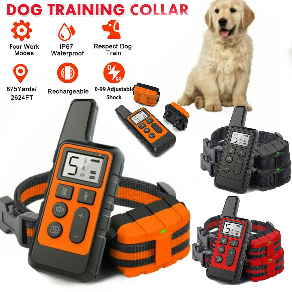 Electric Dog Pet Training E-Collar Obedience Rechargeable Remote ...