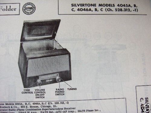 SILVERTONE 4045A, 4045B, 4045C, 4046A, 4046B, & 4046C PHONOGRAPH ...