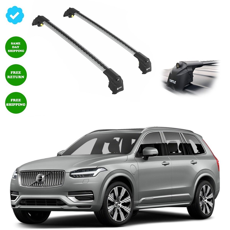 VOLVO XC90 SUV 2015-2023 Roof Rack Cros Bars Silver Roof Bars Flush ...