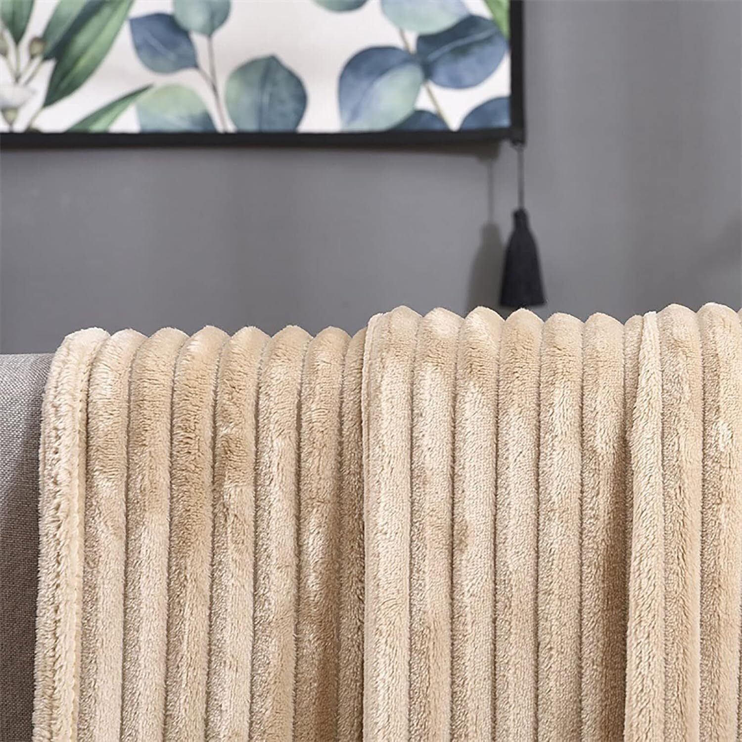 Chunky RIBBED CORD FLEECE THROW Large Bedspread Soft Cuddly Warm Sofa ...