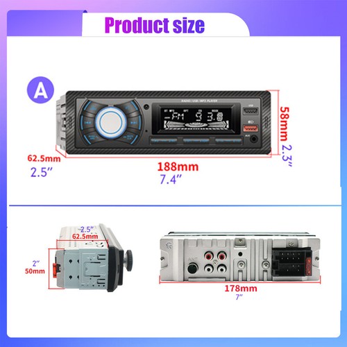 1Din Car In Dash Stereo Bluetooth FM Radio Receiver MP3/WMA/WAV/FLAC ...