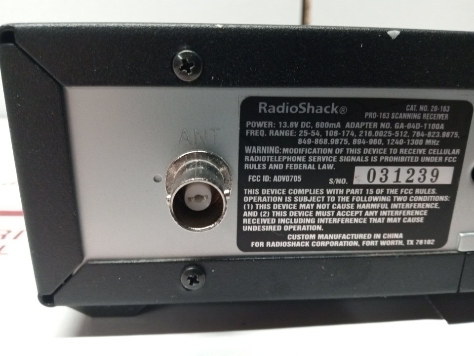 Radio Shack Pro-163 Scanner With Discriminator Output | eBay