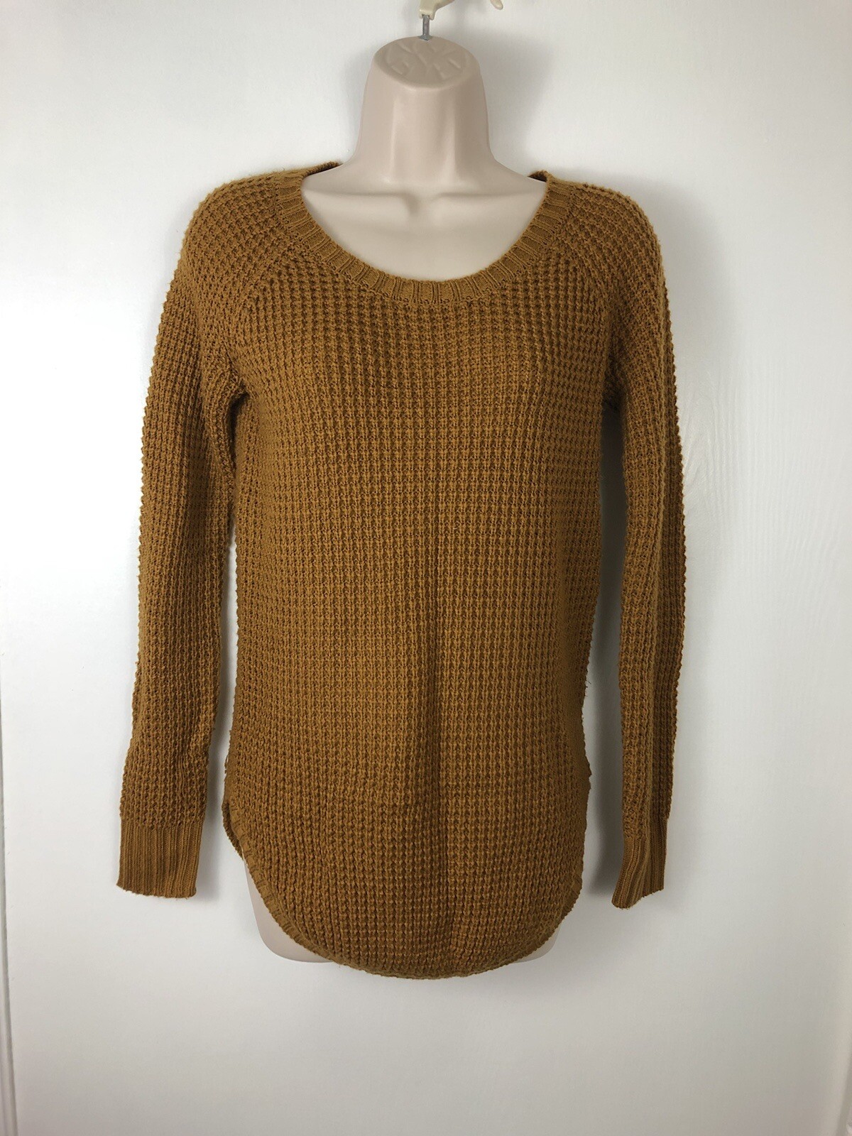 Acrylic Arizona Mustard Yellow Knitted Pullover Sweat… - Gem