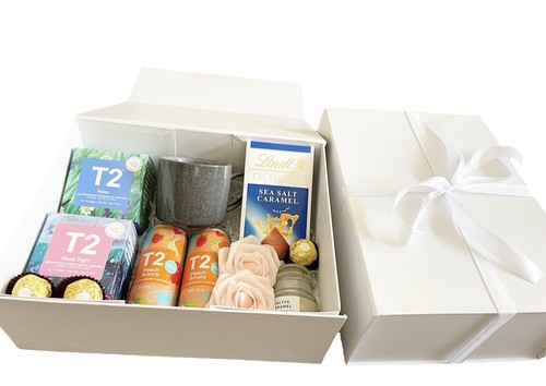T2 Gift Box Hamper White Magnetic Close Box. | eBay Australia