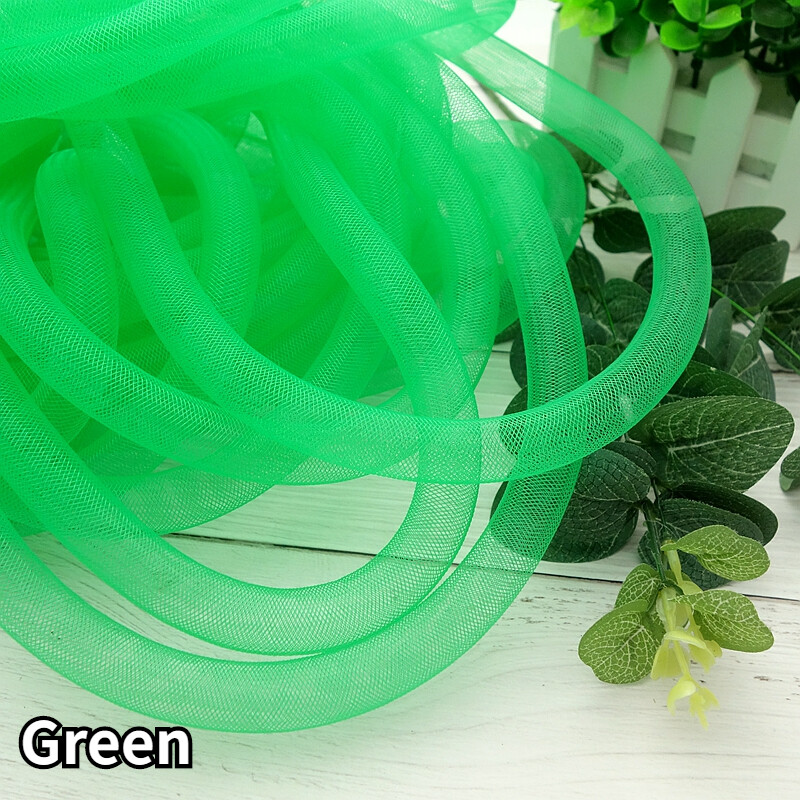 10M/Lot Mesh Tube 16mm Colorful Ribbon Crafts for Headdress Wreath ...