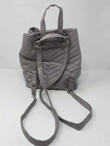 Bella Russo Faux Leather Quilted Backpack Bag Purse Straps Tan Gray ...