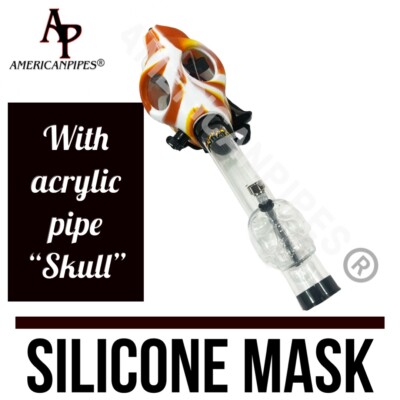 INHALE®️ HIGH QUAITY SILICONE GAS MASK SMOKING HOOKAH PIPE A SKULL ...