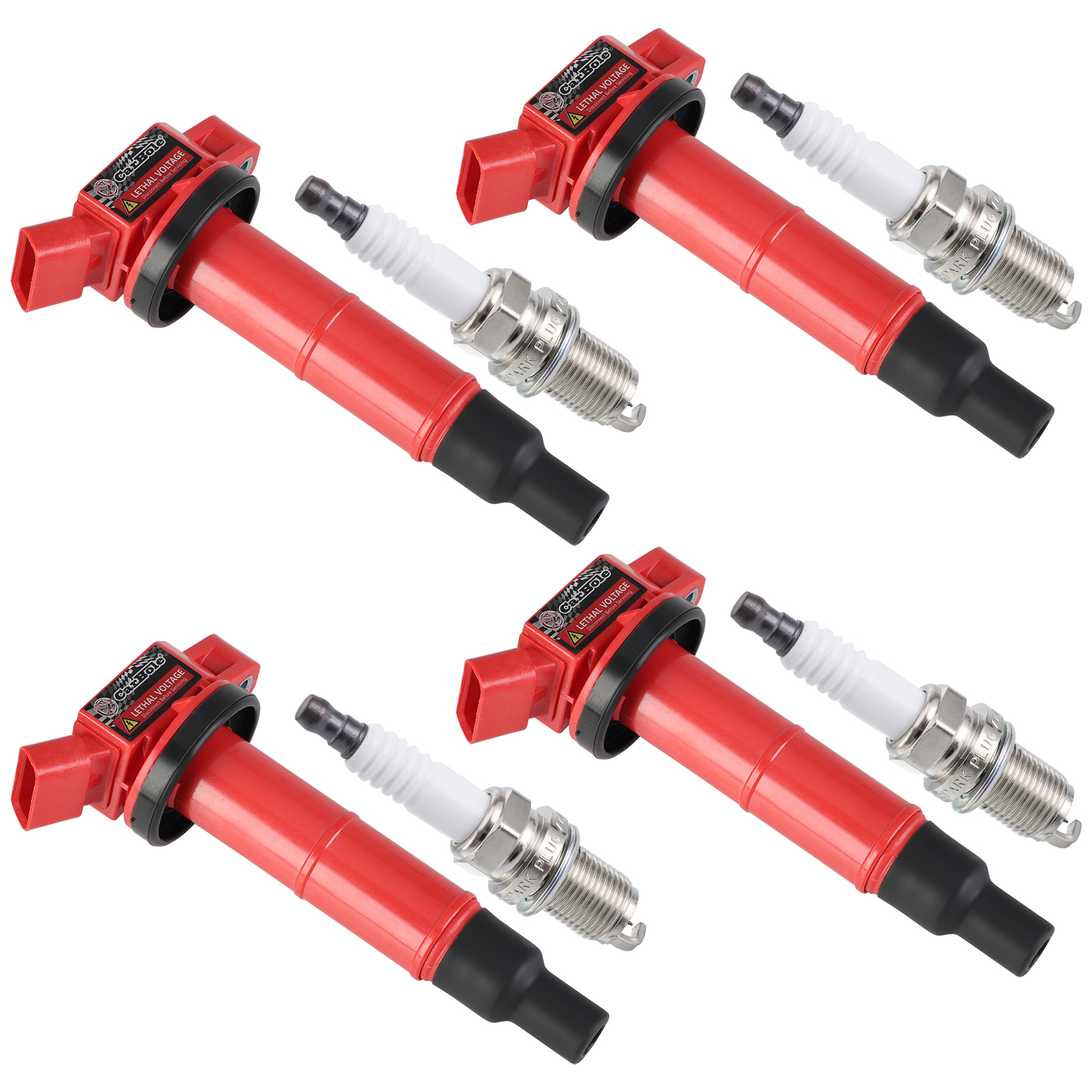 Pack of 4 Ignition Coil & Platinum Spark Plug UF333 For Toyota Solara ...