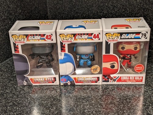 G.I. Joe: Funko Pop Snake Eyes #42 Cobra Commander #44 Cobra Red Ninja ...