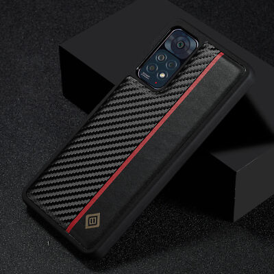 For Xiaomi Redmi Note 12S, Luxury Business Carbon Fiber Leather Back ...