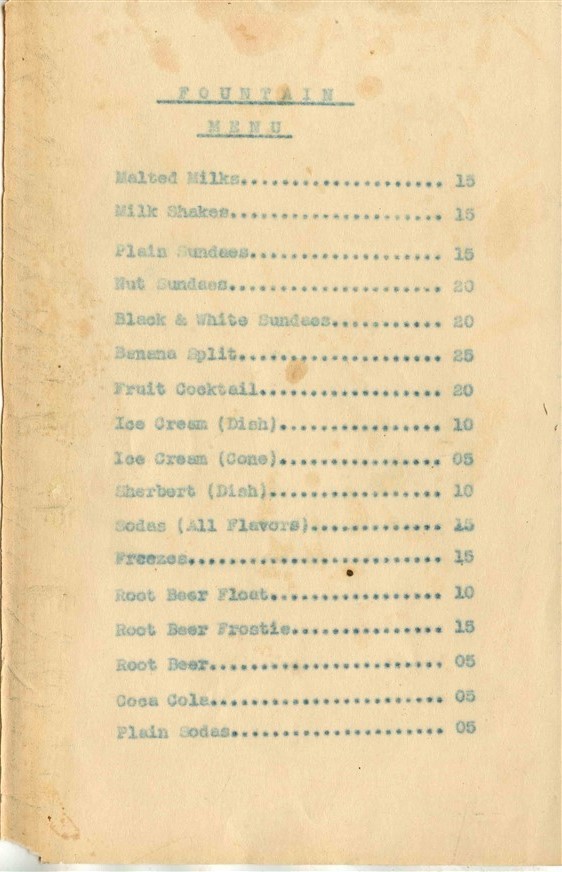 Abbott's Fountain Menu Everything Good 1930's Southern California | eBay