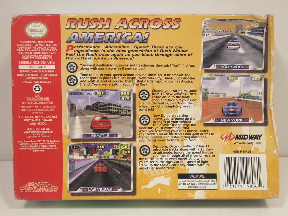 RUSH 2 Extreme Racing USA (Nintendo 64 | N64) Authentic BOX ONLY | eBay