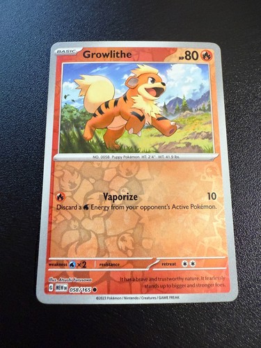 Growlithe [Reverse Holo] #58 Pokemon Scarlet & Violet 151 | eBay
