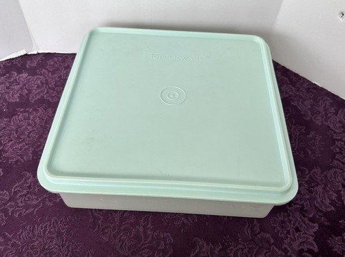Vintage Clear & Teal Tupperware Square 9” & 13”rectangle Container ...