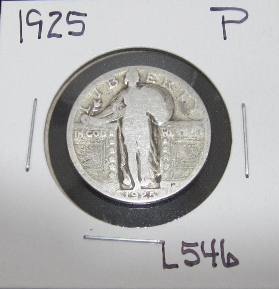 1925 (P) Standing Liberty Silver Quarter - Circulated - Actual Coin ...
