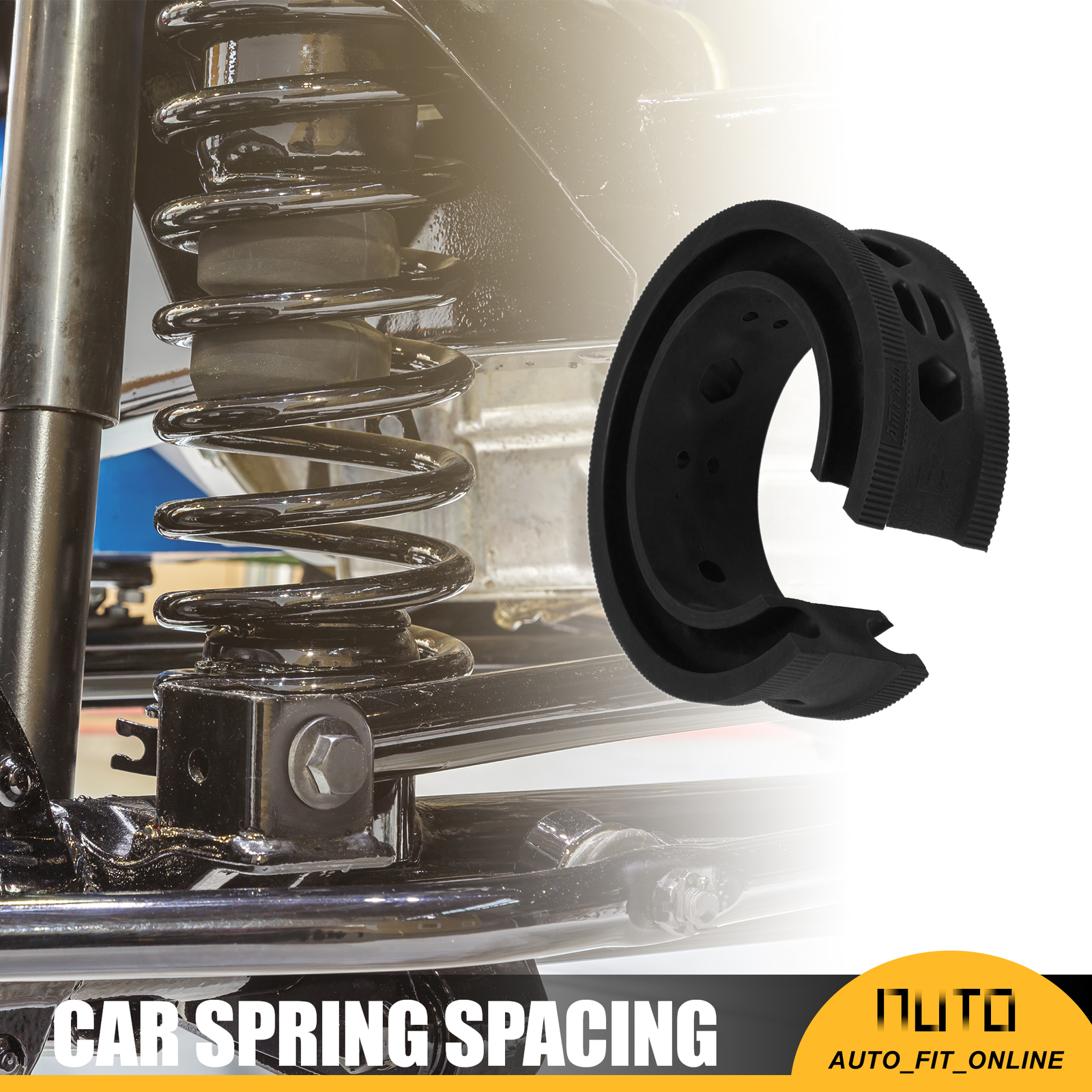 TWO Black Car Coil Spring Rubber Buffer Universal E Type for Ford for ...