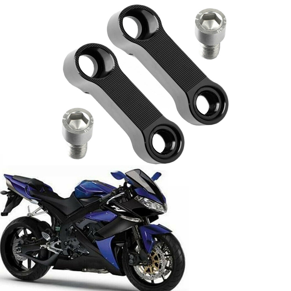 2PCS 10MM Motorcycle Motorbike Mirror Riser Extender Adapter Mounts Kit ...