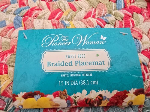 2 ~ THE PIONEER WOMEN ~ SWEET ROSE ~ BRAIDED PLACE-MATS 15” ~ NEW WITH ...