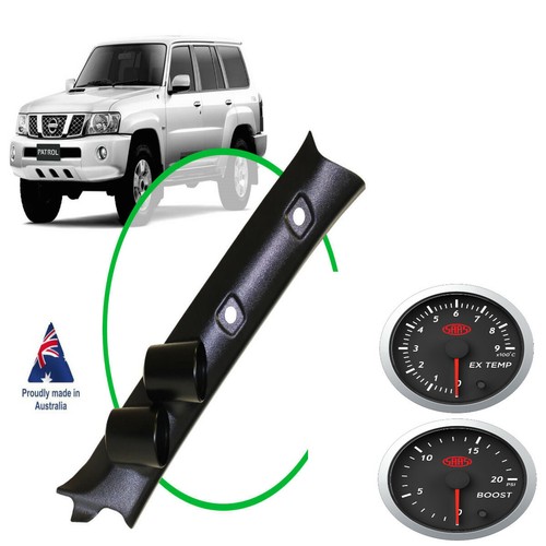 Pillar Pod W/ Boost & Exhaust Temp Gauge SAAS Street for Patrol GU-Y61 ...