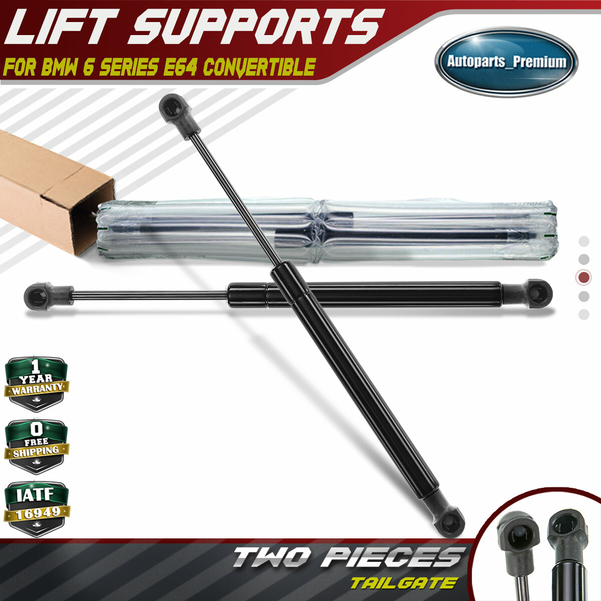 2x Rear Trunk Lift Supports Shocks Struts for BMW E63 E64 645Ci 650I ...