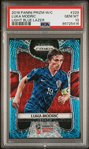 2018 Panini Prizm World Cup Luka Modric Light Blue Lazer /125 PSA 10 ...