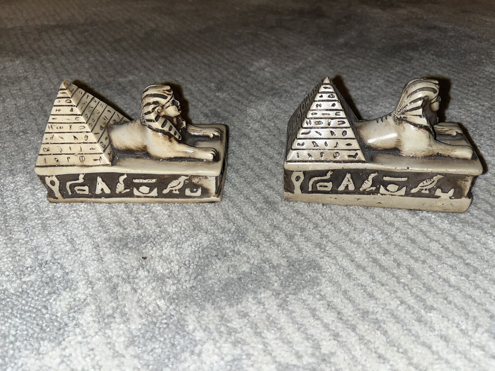Lot 2x Vintage Resin Ancient Egyptian Pyramid Sphinx Souvenir Egypt ...