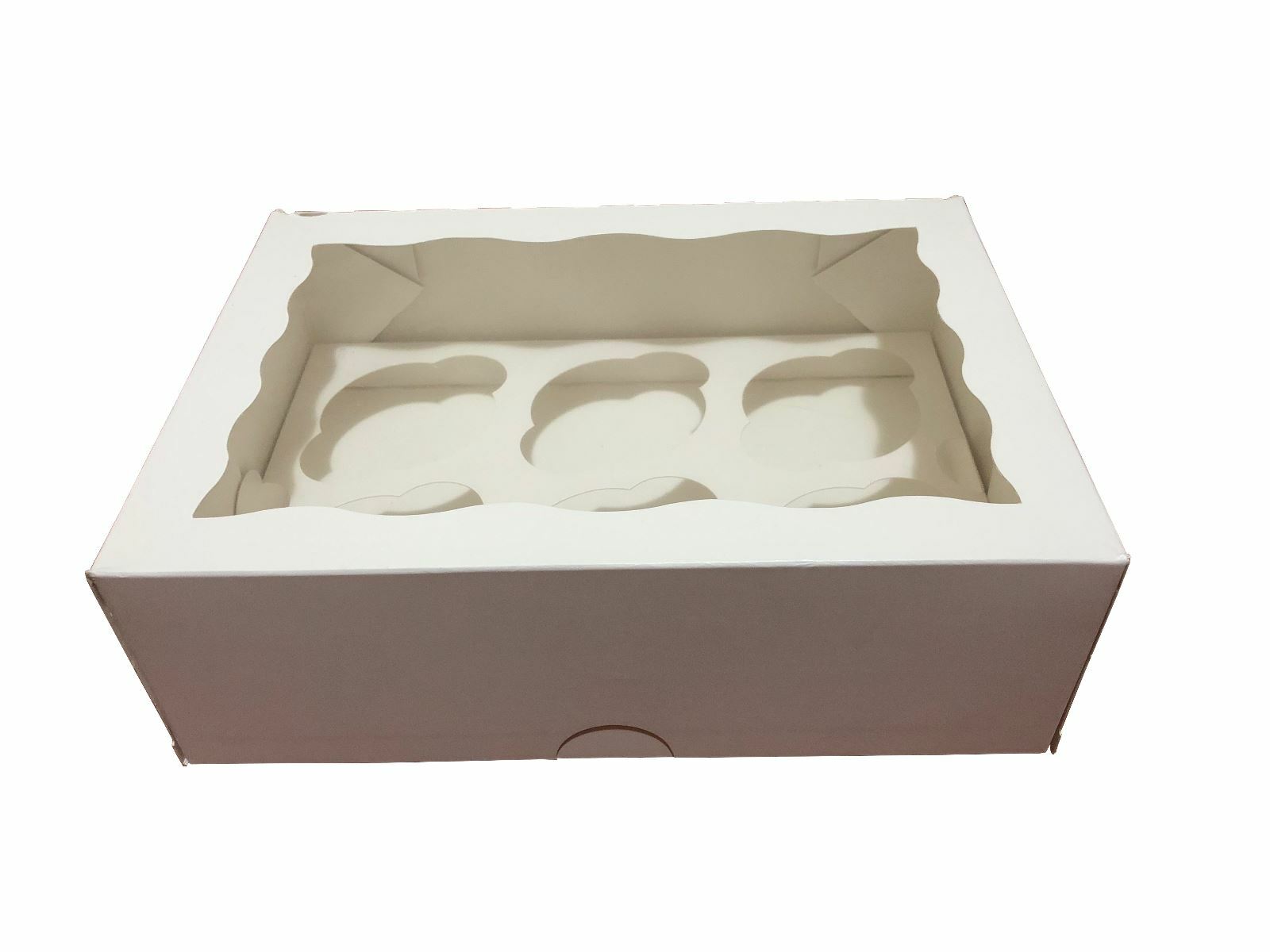 Cupcake Boxes 6 Hole 20Pk White Cake Boxes Muffin Cups Patty Pans ...
