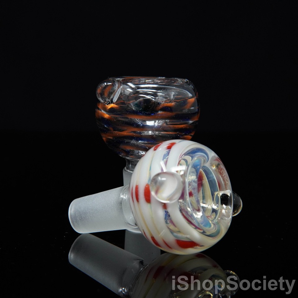 Colorful Glass Slide Bowl 14mm Water Pipe Hookah Head Piece Thick Slide ...