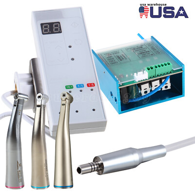 US Dental Electric Micro Motor Built-in /1:1 1:5 LED Fiber Optic Contra ...