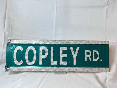 Copley Rd. Metal Transportation Street Sign Green White Reflective 22 ...