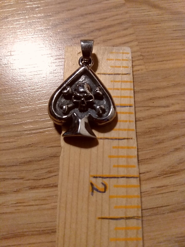 Ace Of Spades Charm With Skull And Bones | eBay UK