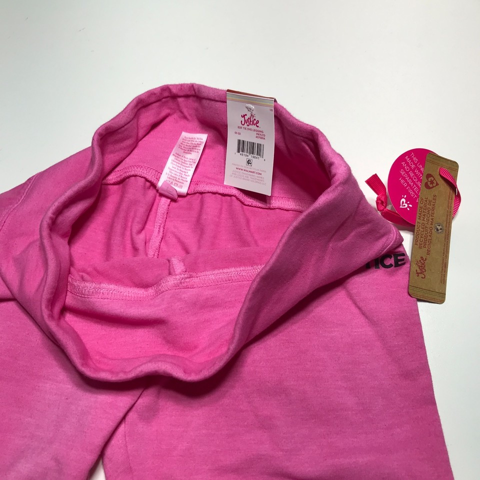 Justice Girls Everyday Faves Leggings Tie-Dye Full Length Pink Green ...