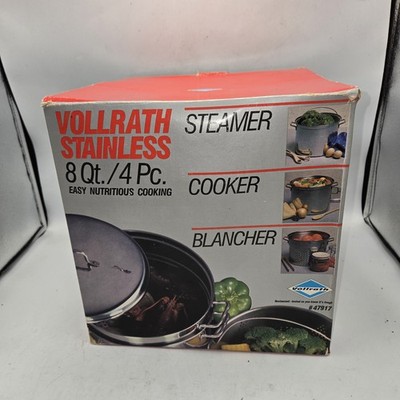 Vollrath Stainless Steel 8 Qt 4 peice Steamer Cooker Blancher Pot Stock ...