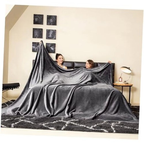 Oversized King Fleece Blanket 120x120 inches, Soft Cozy 120"x120" Dark ...