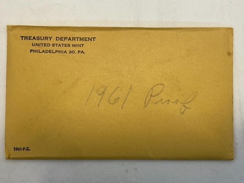 UNOPENED SEALED 1961 P.C. MANILLA ENVELOPE, SILVER PROOF SET #PC2 | eBay