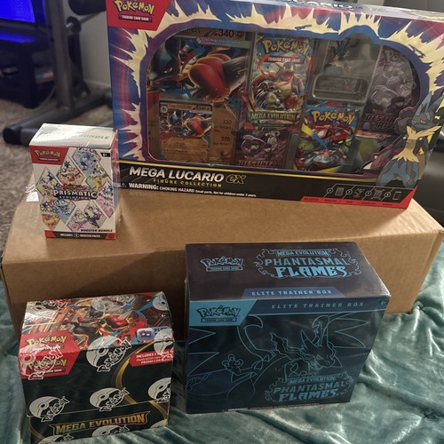 1 Mega Evolution Booster Box 1 Mega Lucario Ex Box 2 Costco Prismatic ...