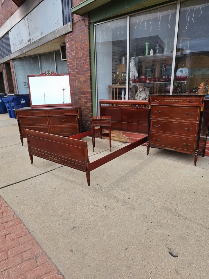 Mahogany Vintage Neoclassical Empire style Bedroom Set by Rway Dresser ...
