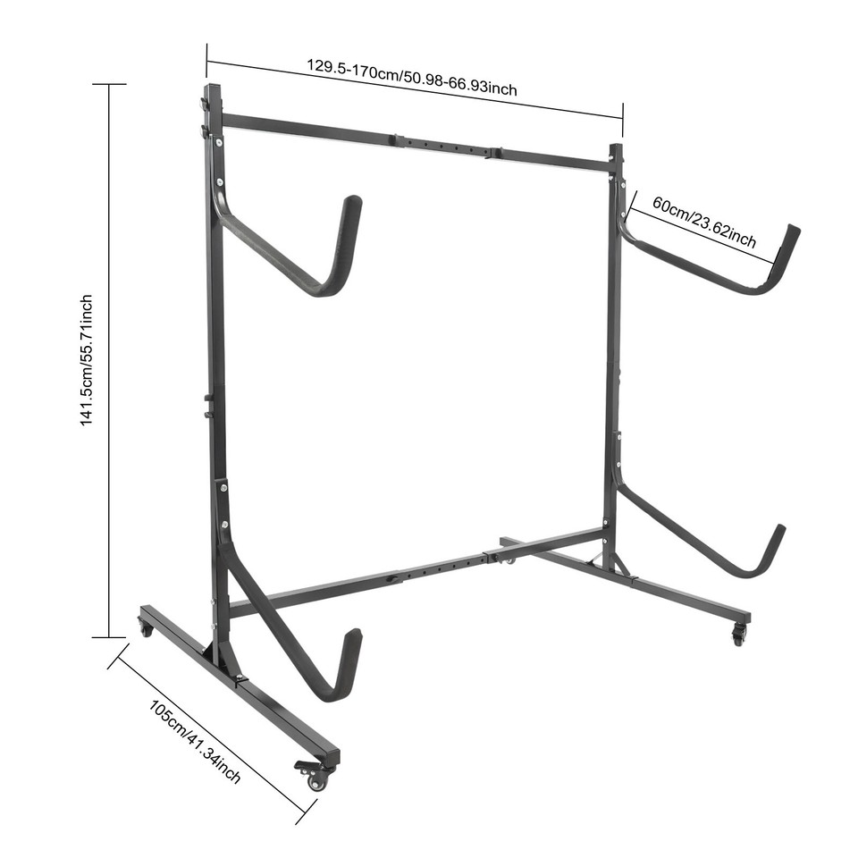 2 Tiers Heavy Duty Kayak Stand Freestanding Kayak Storage Rack For ...