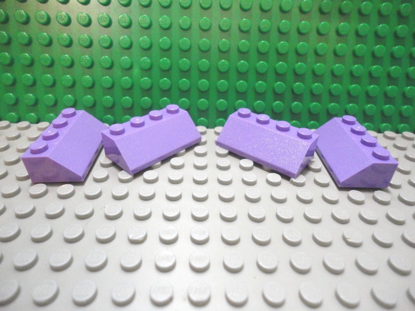 Lego 4 Medium Lavender 2x4 Slopes 45 degree brick block NEW | eBay