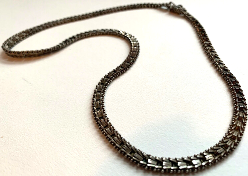 vtg STERLING SILVER NECKLACE chain mcm art deco antique premex MP76 925 ...