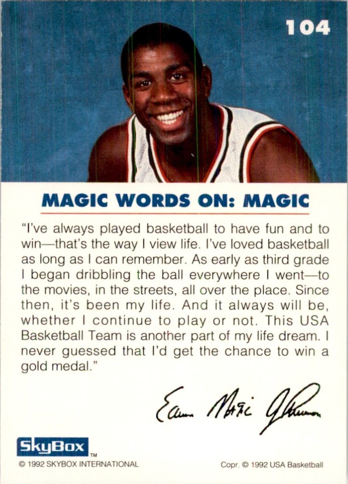 1992-93 SkyBox USA Basketball Magic on Magic Basketball Cards #104 | eBay