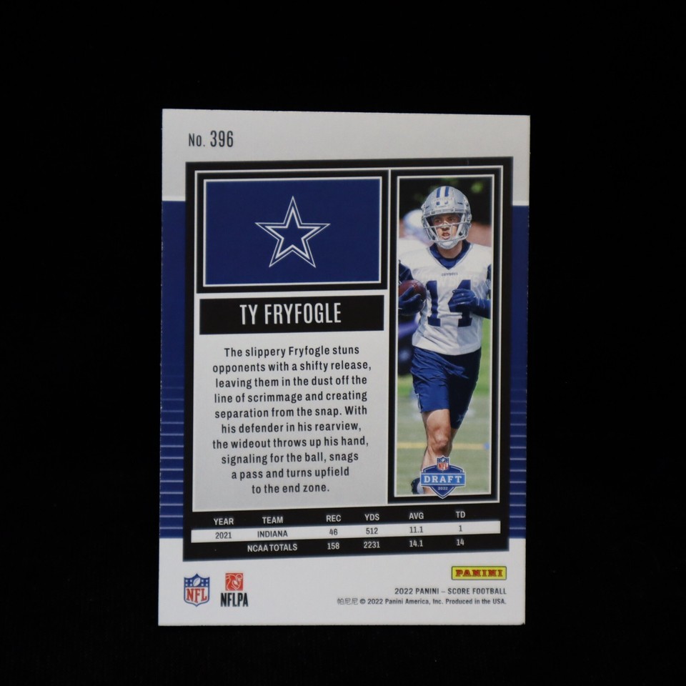 2022 Ty Fryfogle RC Dallas Cowboys SCORE #396 | eBay