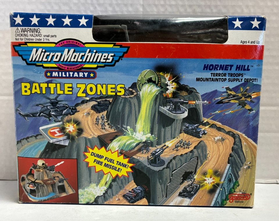 MicroMachines Military Battle Zones Hornet Hill Playset w/Box Galoob 1994 | eBay