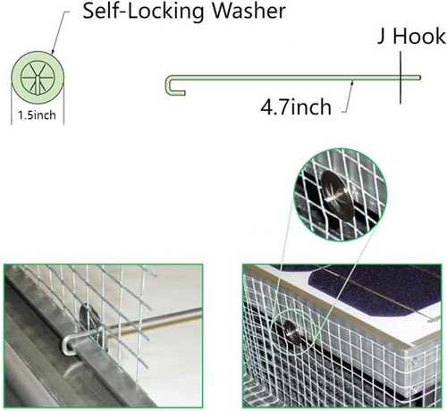 50PCS Solar Panel Bird Guard Fastener Clips, 1PCS Gloves Solar Panel ...