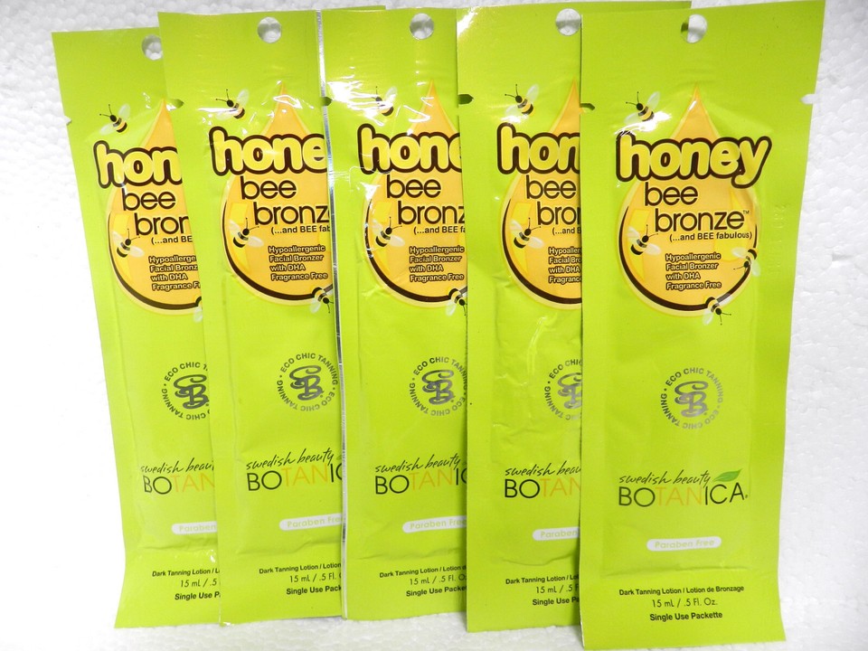 5 PACKETS HONEY BEE BRONZE FACE FACIAL BRONZER TANNING LOTION BY ...