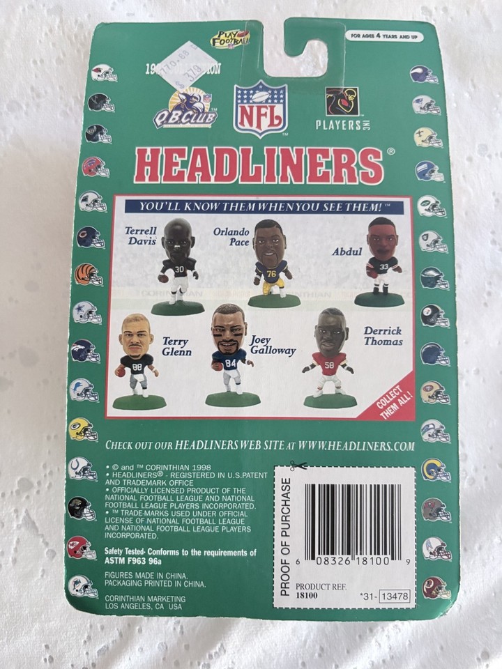1998 Headliners Terrell Davis Denver Broncos 3'' Action Figure u | eBay
