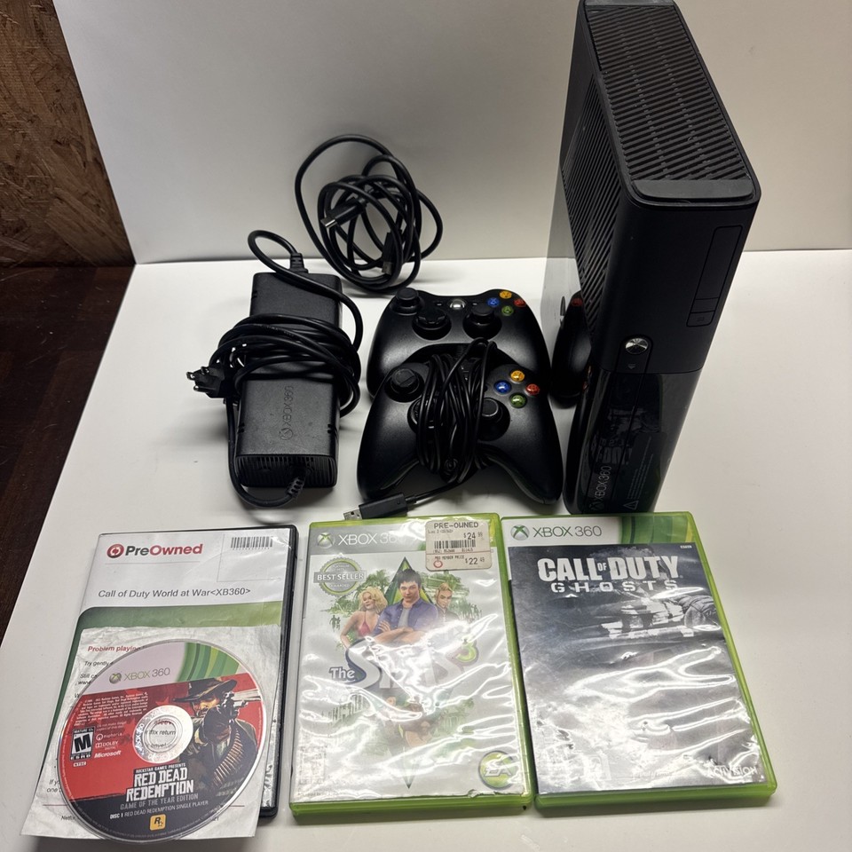Microsoft Xbox 360 E Console Bundle Lot 250GB Model 1538 W/ 4 Hit Games ...