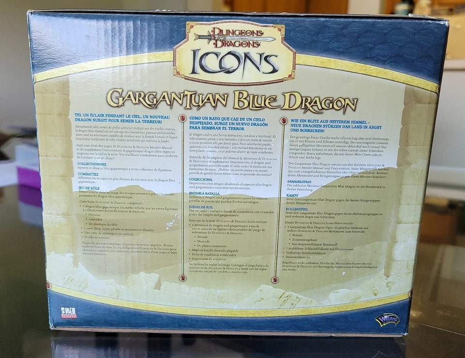 Dungeons & Dragons Gargantuan Blue Dragon Painted Miniature CIB - WOTC ...